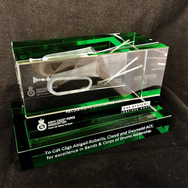 Britsh Army 3d crystal award for cadets - 3D Crystal Art